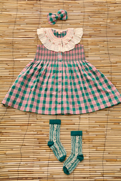 Mint/Strawberry American Armhole Tunic and its Bow Hair clip – Belle ...